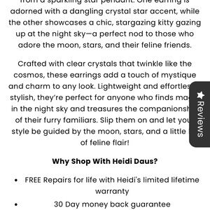 Heidi Daus | Jewelry | Nib Heidi Daus Moon Age Dreams Crystal Cat And ...